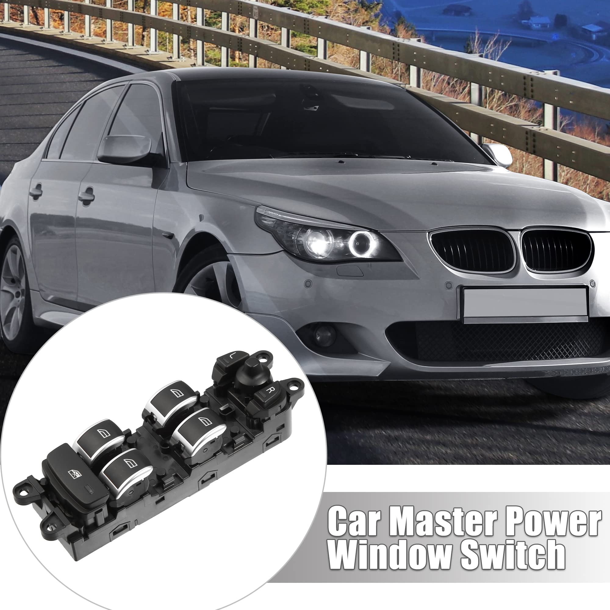 X AUTOHAUX 31415675 Car Master Power Window Switch Front Driver Side for Volvo S60 2011-2018 for Volvo XC60 2009-2017
