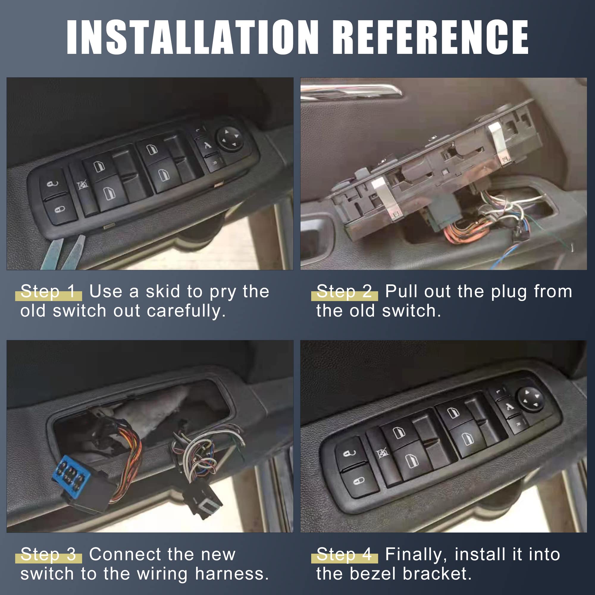 X AUTOHAUX 31415675 Car Master Power Window Switch Front Driver Side for Volvo S60 2011-2018 for Volvo XC60 2009-2017
