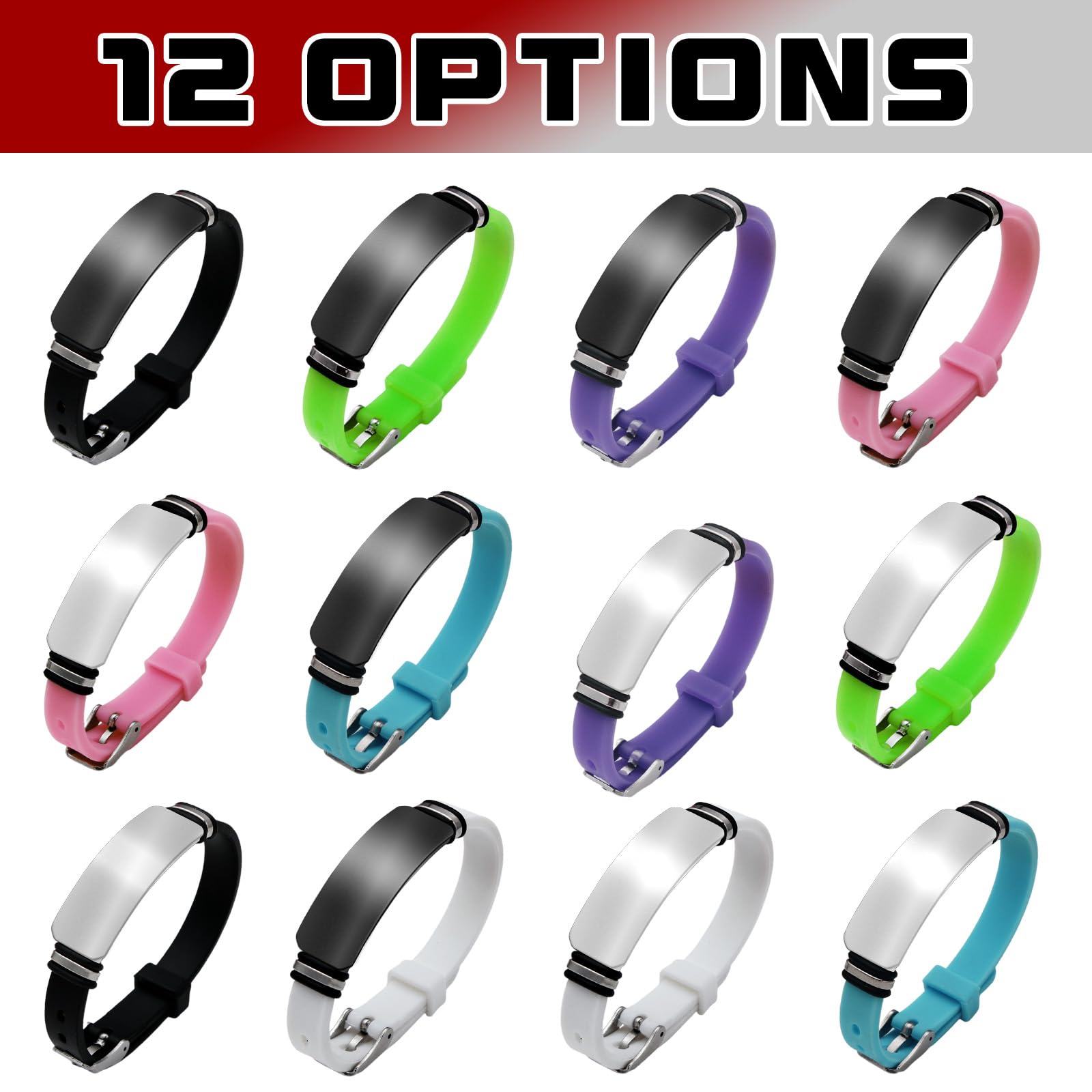 Custom Bracelets for Men Women Personalized Photo Bracelet Stainless Steel Silicone Wristband Adjustable Customized with Text Logo Mothers Fathers Day Birthday Gifts