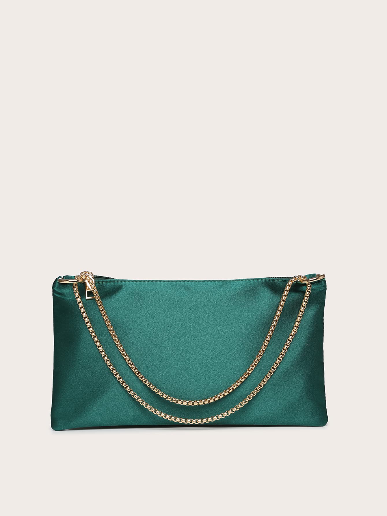Verdusa Women's Satin Evening Handbag Shoulder Bag Purse Green one-size
