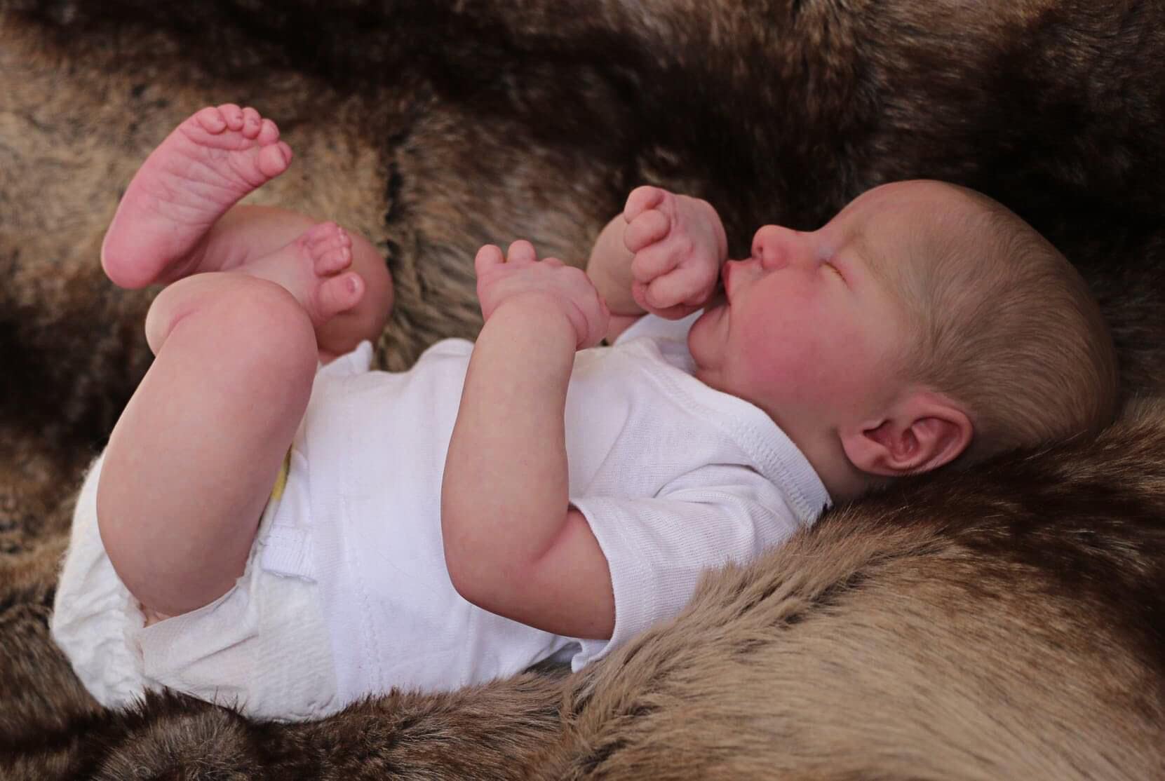 Anano Real Life Baby Dolls That Look Real 22 Inch Life Sized Sleeping Reborn Baby Dolls Boy Rooted Blonde Hair (White)