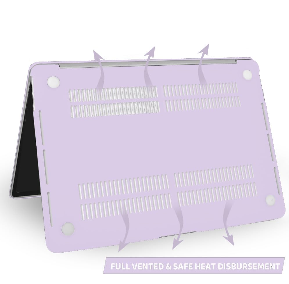 Anban Compatible with MacBook Pro 13 inch Case 2025 2024 2023 M2, 2022-2016 M1 A2338 A2251 A2289 A2159 A1989 A1708 A1706, Plastic Laptop Hard Shell Case +Keyboard Cover +Screen Protector, Purple