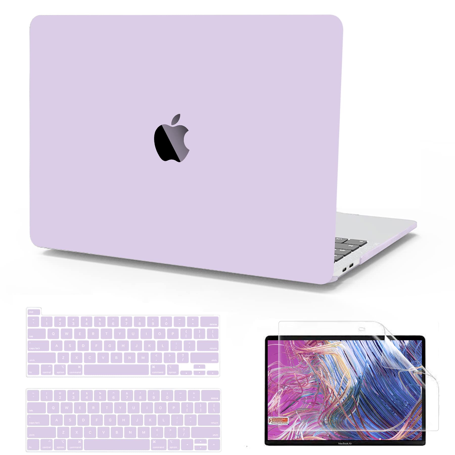 Anban Compatible with MacBook Pro 13 inch Case 2025 2024 2023 M2, 2022-2016 M1 A2338 A2251 A2289 A2159 A1989 A1708 A1706, Plastic Laptop Hard Shell Case +Keyboard Cover +Screen Protector, Purple