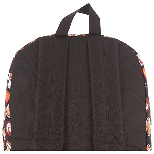 Maruchan Cup Noodles Allover Backpack Ramen Noodles Happiness in a Cup Bookbag - Knapsack for All (Black)