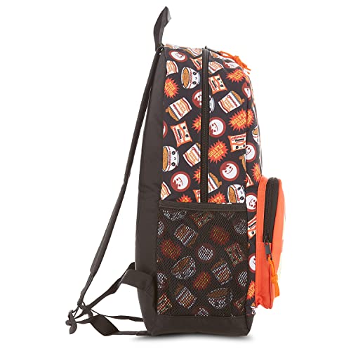 Maruchan Cup Noodles Allover Backpack Ramen Noodles Happiness in a Cup Bookbag - Knapsack for All (Black)
