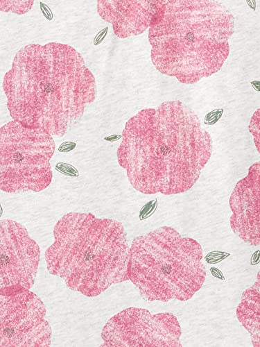 Simple Joys by Carter's Girls' Long-Sleeve Shirts, Pack of 3, Green Dots/Grey Floral/Pink, 8