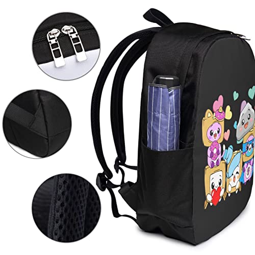 Travel Laptop Backpack,Cartoon Large Laptop Bookbag,Mens Women 17 Inch Knapsack Black