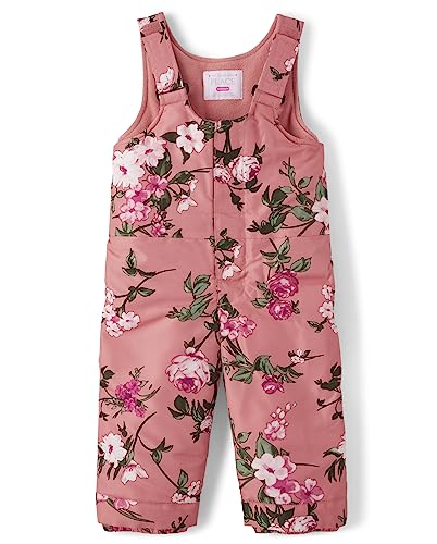 The Children's Place Baby Girl's and Toddler Snow Bib Overall Ski Pants, Sweet Nothing, 18-24 Months