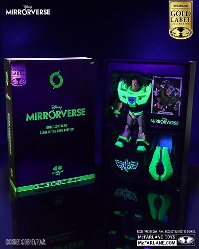 McFarlane Toys - Disney Mirrorverse Buzz Lightyear Glow in The Dark Edition 7in Action Figure, Gold Label, Amazon Exclusive