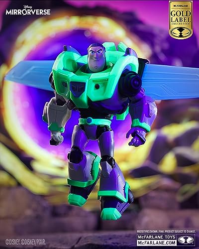 McFarlane Toys - Disney Mirrorverse Buzz Lightyear Glow in The Dark Edition 7in Action Figure, Gold Label, Amazon Exclusive