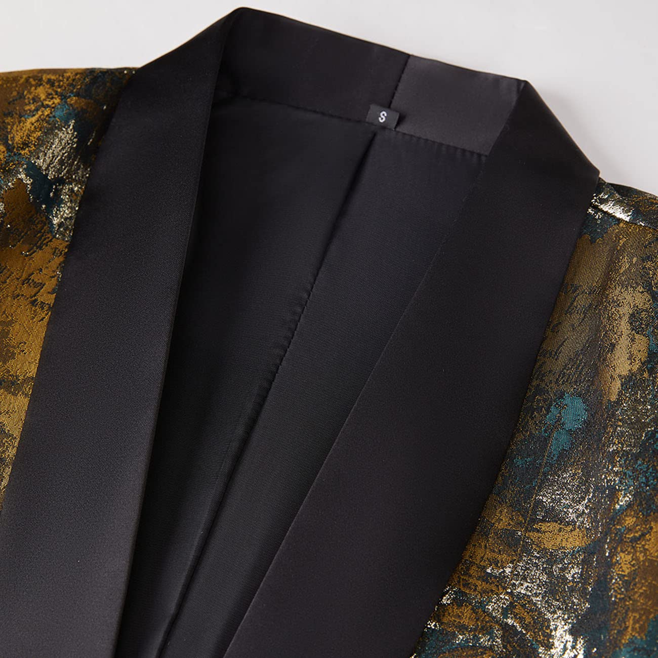 CARFFIV Men's Vintage Jacquard Blazer Blazer Blazer Prom, Banquet, Dinner, Wedding, Prom, Party,Grey,3XL