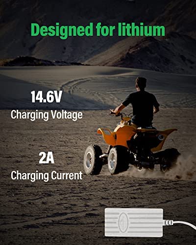ENERSHARE 12V 2A Lithium Battery Charger, Smart 14.6V Chargers for 12.8V Lithium Iron Phosphate Rechargeable Batteries