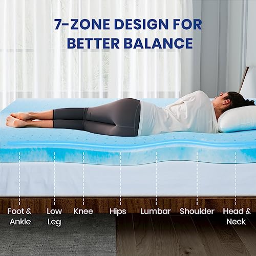 3 Inch Memory Foam Mattress Topper Queen, Gel Foam Mattress Topper Queen for Pressure Relief, High Density Cooling Memory Foam Pad, Premium Soft Mattress Topper, Certipur-Us Certified