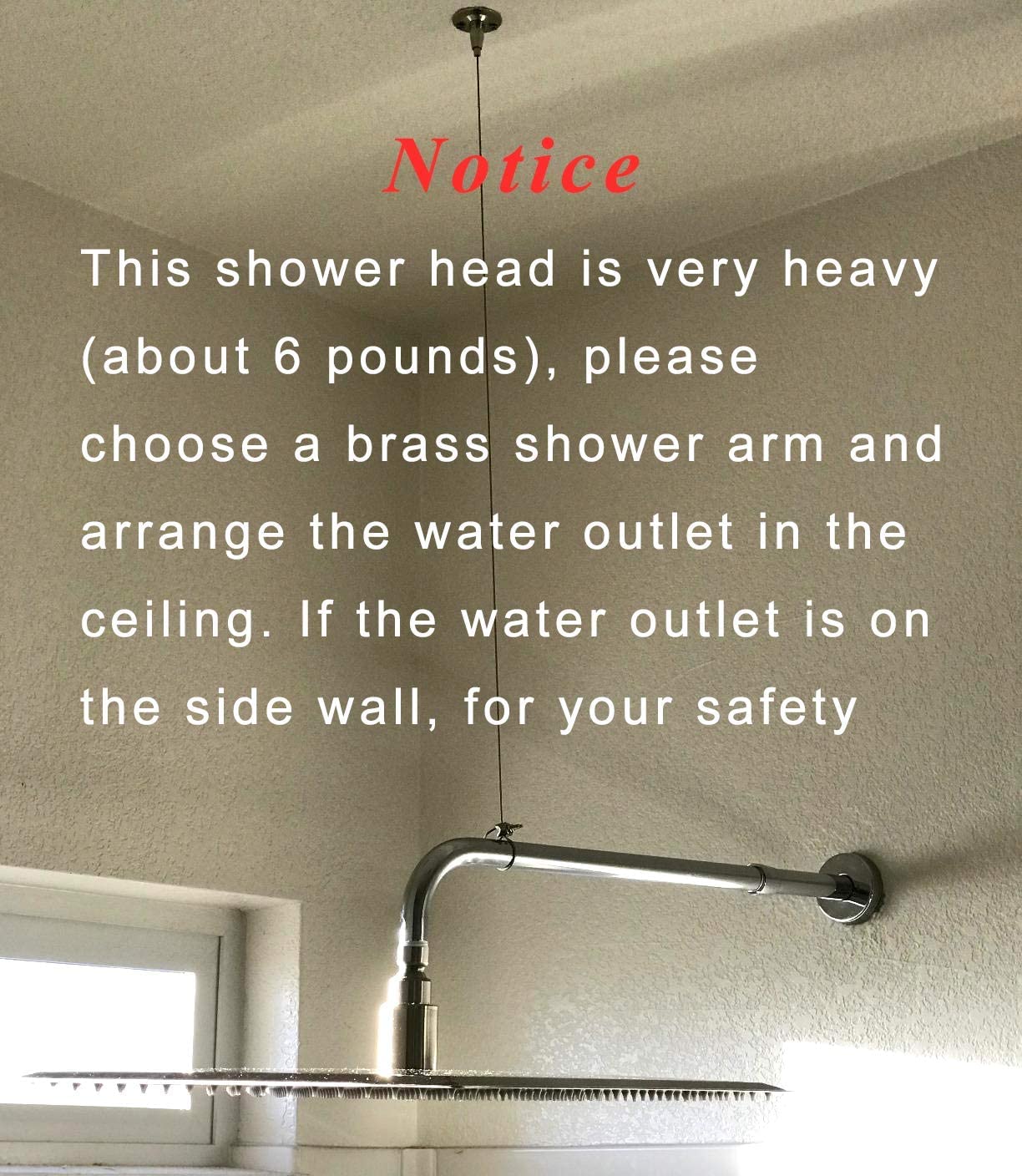 Suguword 16 Inch LED Rain Shower Head Ultra Thin Stainless Steel Rainfall High Flow Shower Head Fixed Wall Mount