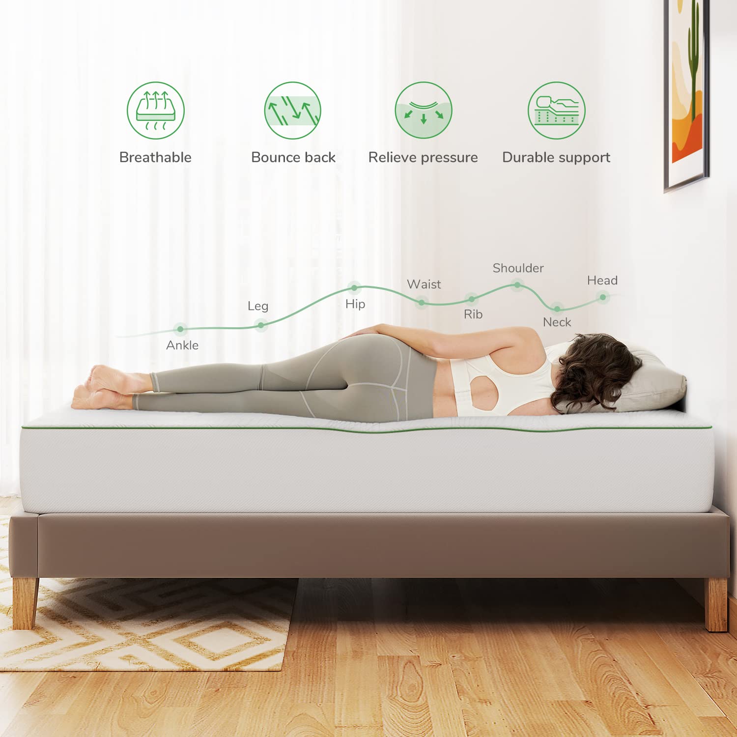 Novilla Full Mattress, 10 Inch Gel Memory Foam Mattress Full Size for Cool Night Sleep & Pressure Relief, Medium Firm with Breathable Bamboo Cover, Mattress in a Box, Lullaby