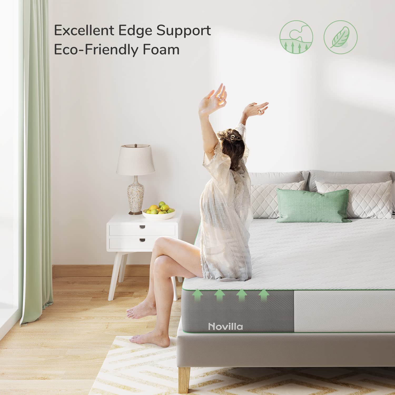 Novilla Full Mattress, 10 Inch Gel Memory Foam Mattress Full Size for Cool Night Sleep & Pressure Relief, Medium Firm with Breathable Bamboo Cover, Mattress in a Box, Lullaby