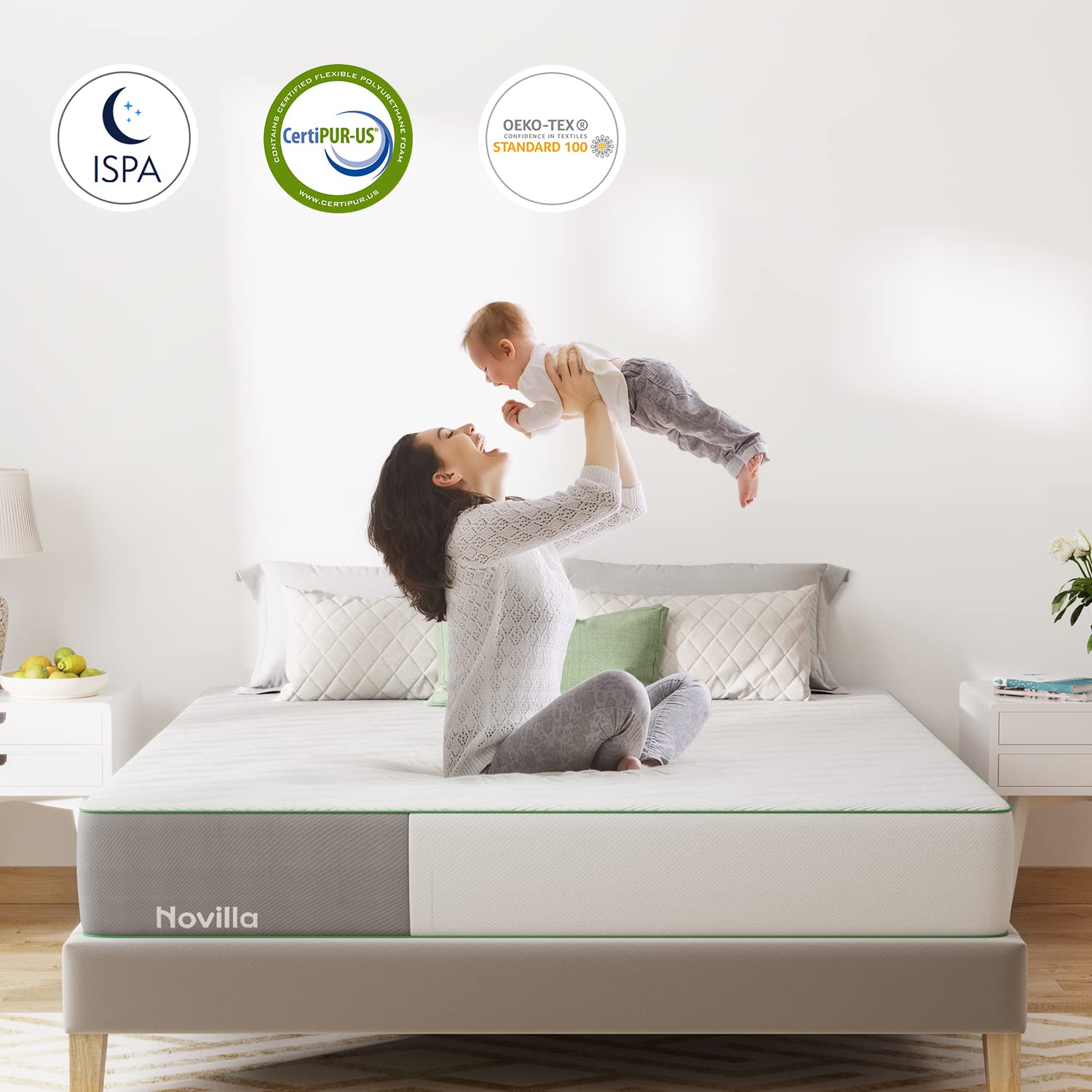 Novilla Full Mattress, 10 Inch Gel Memory Foam Mattress Full Size for Cool Night Sleep & Pressure Relief, Medium Firm with Breathable Bamboo Cover, Mattress in a Box, Lullaby