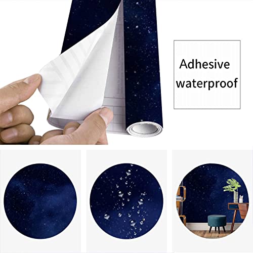 Night Sky Stars Soft Milky Way Universe as Texture Peel and Stick Wallpaper Removable Self-Adhesive Large Wallpaper Roll Wall Mural Sticker Home Decor for Living Room Bedroom