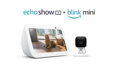 Echo Show 5 (3rd Gen) with Blink Mini | Glacier White