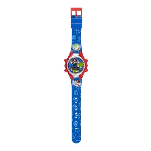 Accutime Super Mario Kids Digital Watch with Yoshi, LED Light Show, Soft Silicone Strap, Durable Kid-Friendly Design, Fun Time-Telling for Boys and Girls