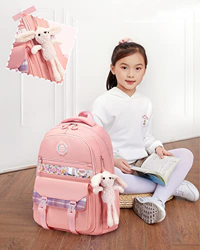 ibalulu Cute Backpacks for Teens Laptop Backpacks Middle School Bag Kawaii Aesthetic College Backpack Student Bear Book Bags (Purple)