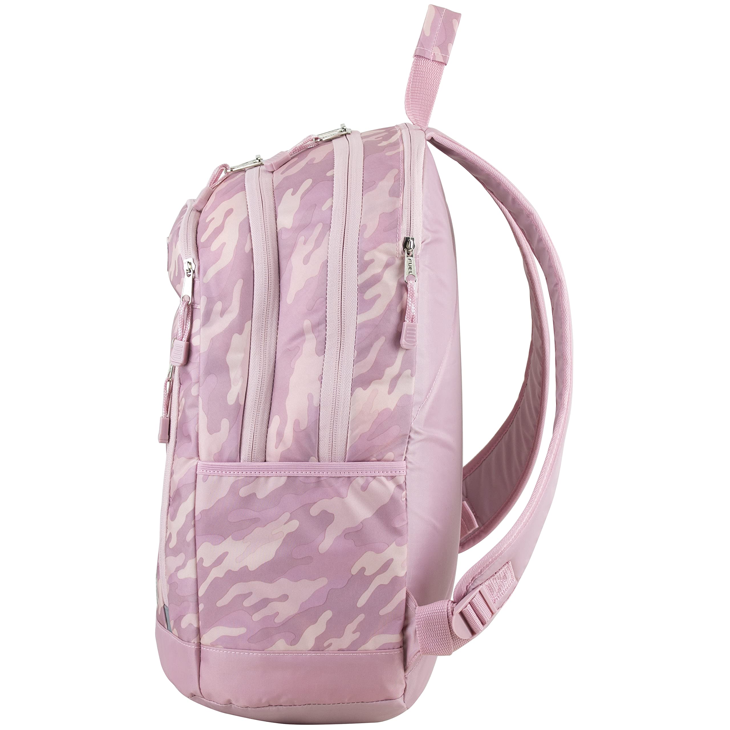 Fuel Pro Sport Active Multi-Pocket Travel Luggage Carry On Weekender Daypack Hiking Camping Backpack Bag, Pink Camo