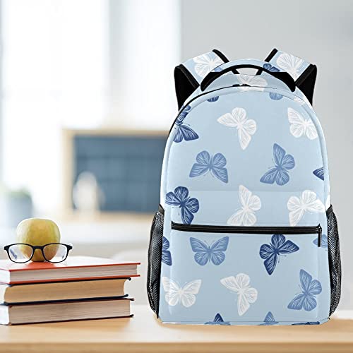 Watercolor Butterfly Pattern Backpack Students Shoulder Bags Travel Bag College School Backpac