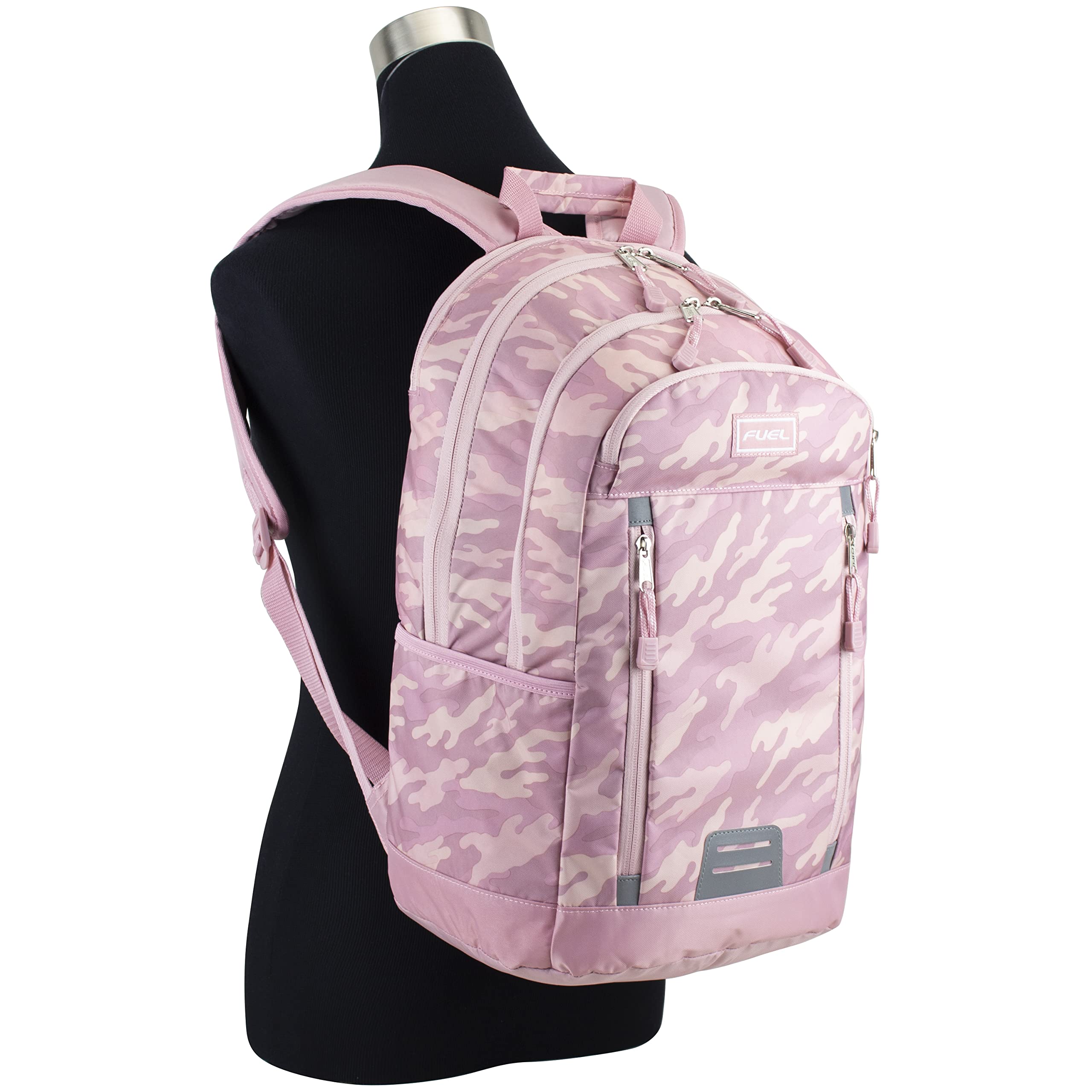 Fuel Pro Sport Active Multi-Pocket Travel Luggage Carry On Weekender Daypack Hiking Camping Backpack Bag, Pink Camo