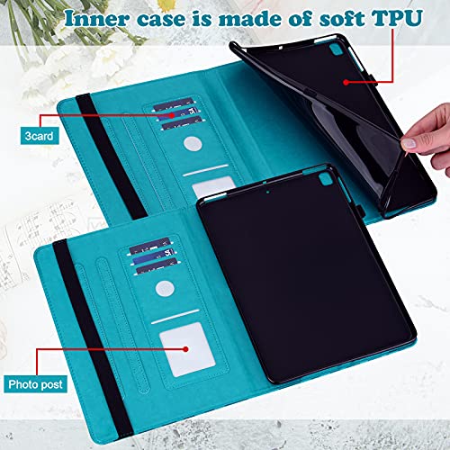 VODEFOX Case for Xiaomi Redmi Pad 10.61 Inch 2022,Embossed Design Deer&Tree PU Leather Flip Stand Case with Pen Holder Elastic Band for Redmi Pad 10.61 Tablet Cover - Blue