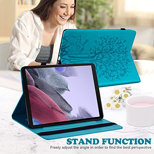 VODEFOX Case for Xiaomi Redmi Pad 10.61 Inch 2022,Embossed Design Deer&Tree PU Leather Flip Stand Case with Pen Holder Elastic Band for Redmi Pad 10.61 Tablet Cover - Blue