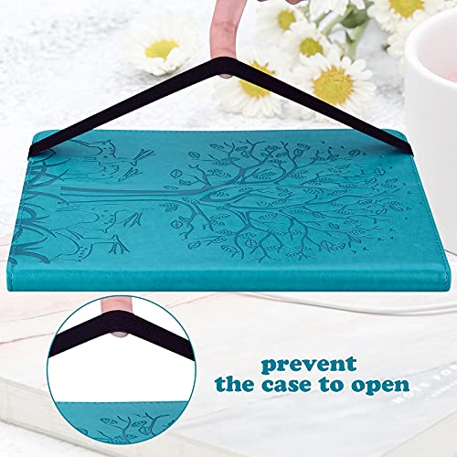 VODEFOX Case for Xiaomi Redmi Pad 10.61 Inch 2022,Embossed Design Deer&Tree PU Leather Flip Stand Case with Pen Holder Elastic Band for Redmi Pad 10.61 Tablet Cover - Blue