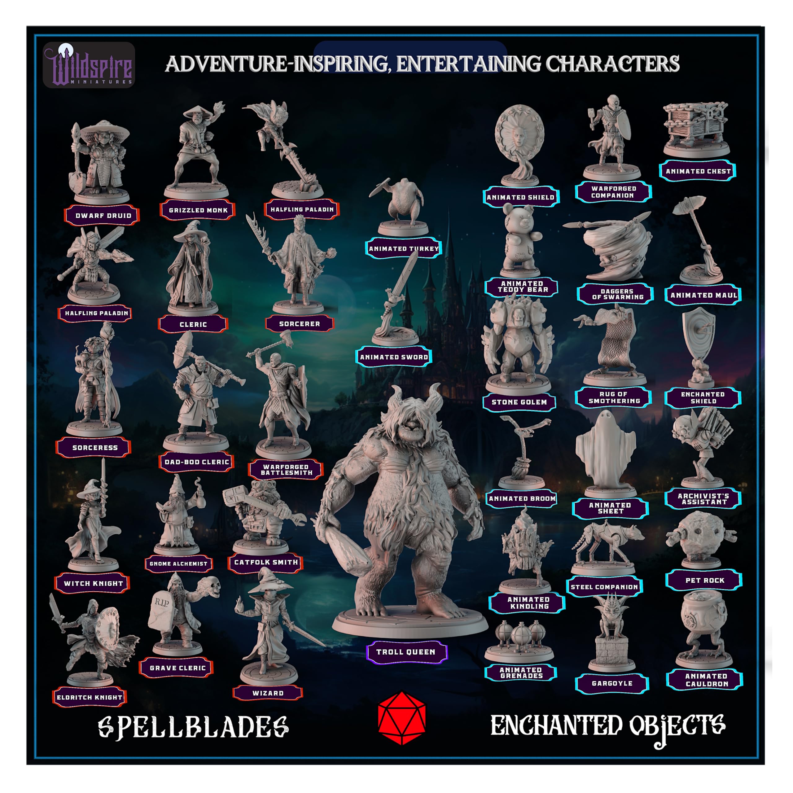 Wildspire Spellblades & Enchanted Objects for DND Miniatures 28mm-32mm Player-Characters, NPC Bulk D&D Minis Unpainted Dungeons & Dragons Figures Accessories for Fantasy Tabletop RPG DND Pathfinder