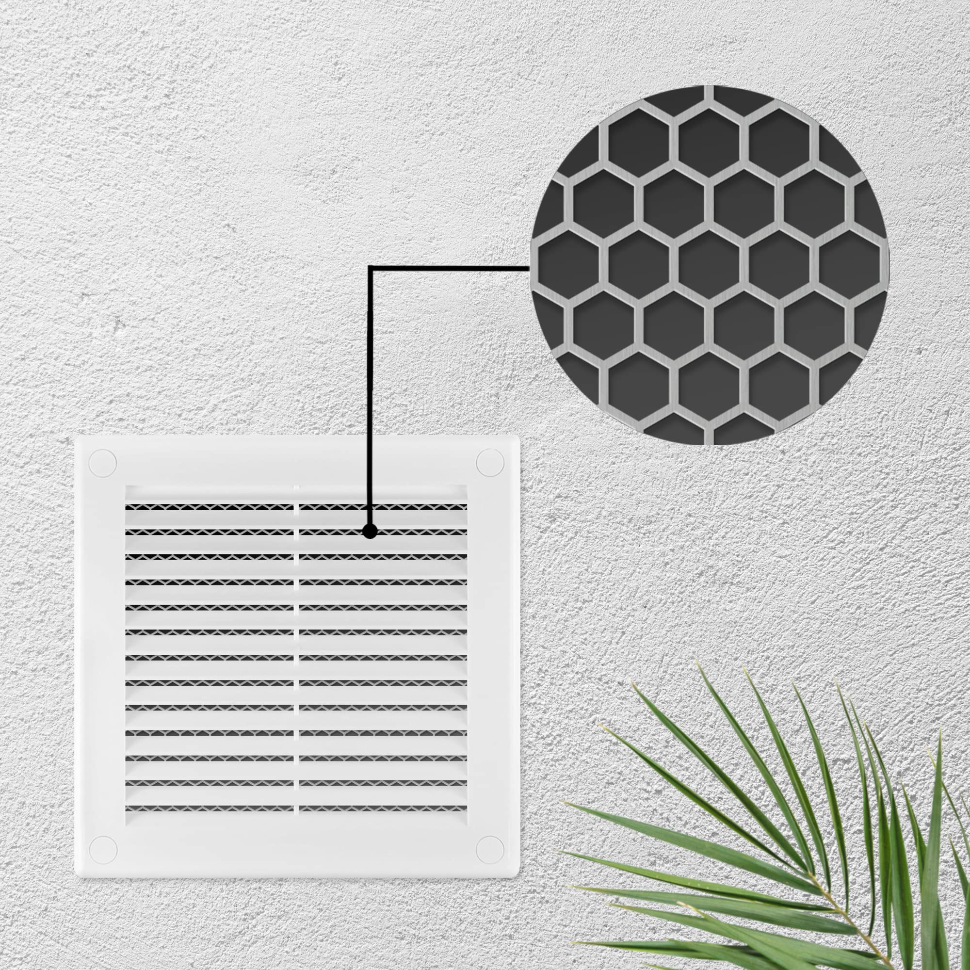 calimaero® 2 Pack Bird Stop Dryer Vent Grill Screen Guard Insert 8.8in x 8.8in Customizable 3inch to 8inch Stops Nesting in Bathroom Exhaust Vents
