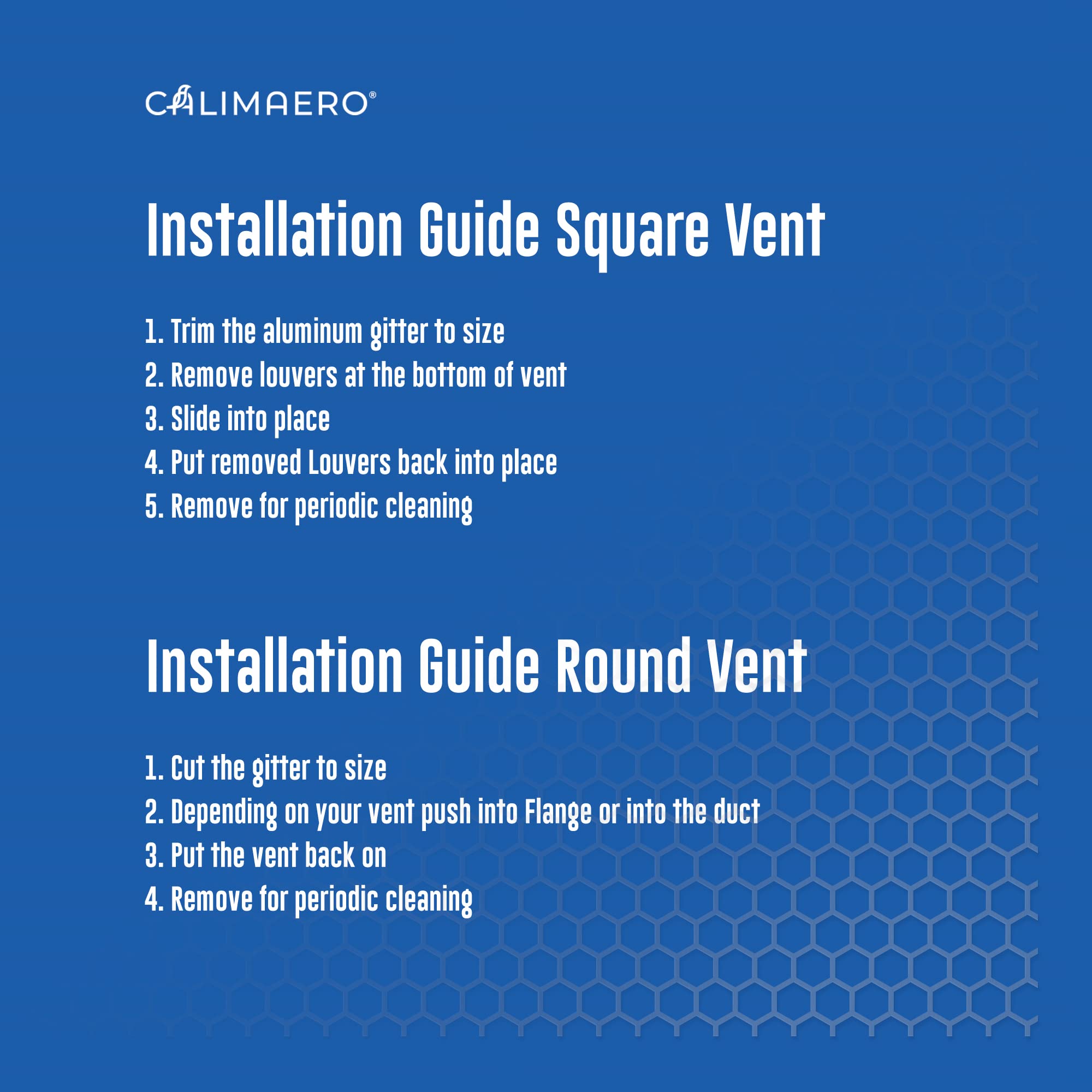 calimaero® 2 Pack Bird Stop Dryer Vent Grill Screen Guard Insert 8.8in x 8.8in Customizable 3inch to 8inch Stops Nesting in Bathroom Exhaust Vents