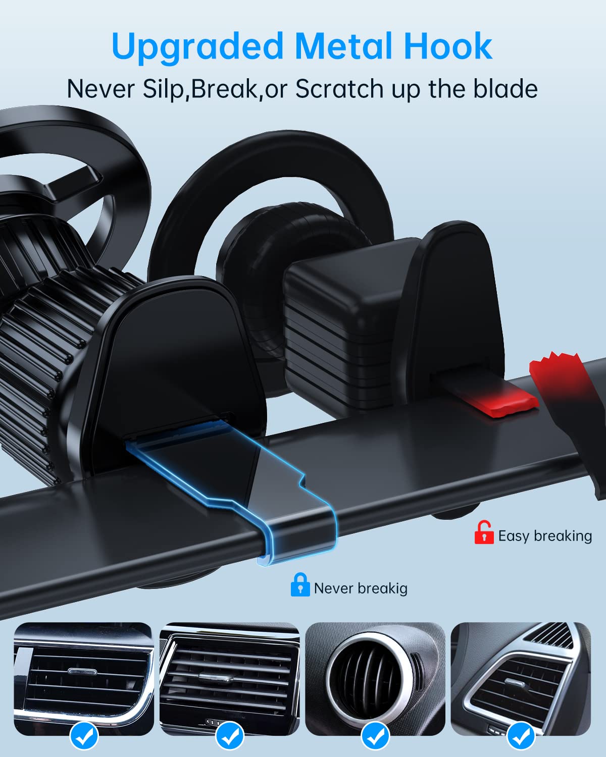 UBeesize Magnetic Car Mount Holder | 360° Rotation for iPhone 12/13/14 and More | for Air Vent & Desk & Dashboard Mount | 18 N52 Magnets for Magsafe | Safe and Easy One-Handed Operation