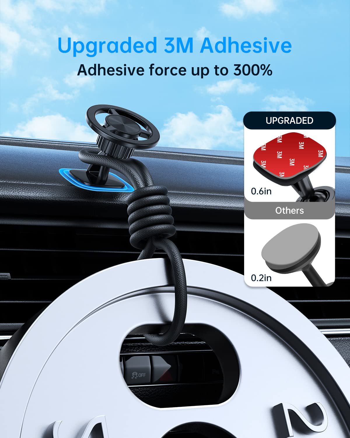 UBeesize Magnetic Car Mount Holder | 360° Rotation for iPhone 12/13/14 and More | for Air Vent & Desk & Dashboard Mount | 18 N52 Magnets for Magsafe | Safe and Easy One-Handed Operation
