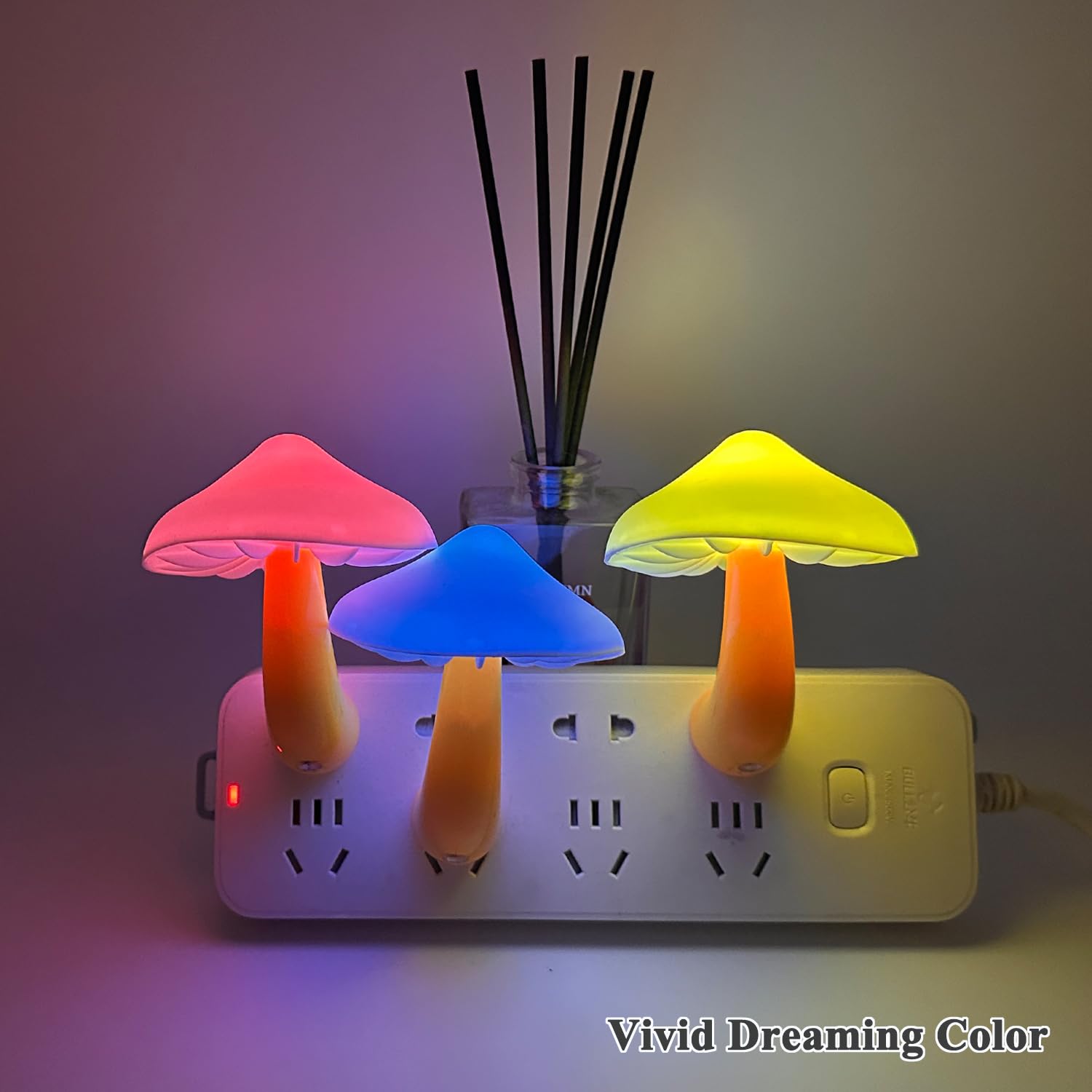 Kazgroth Sensor LED Night Light, Color Changing Mushroom Night Light Plug-in Wall Based Lamp, Gift for Kids Adults, Cute Mushroom Nursery Light for Bedroom, Bathroom, Kitchen, Hallway and Stairs
