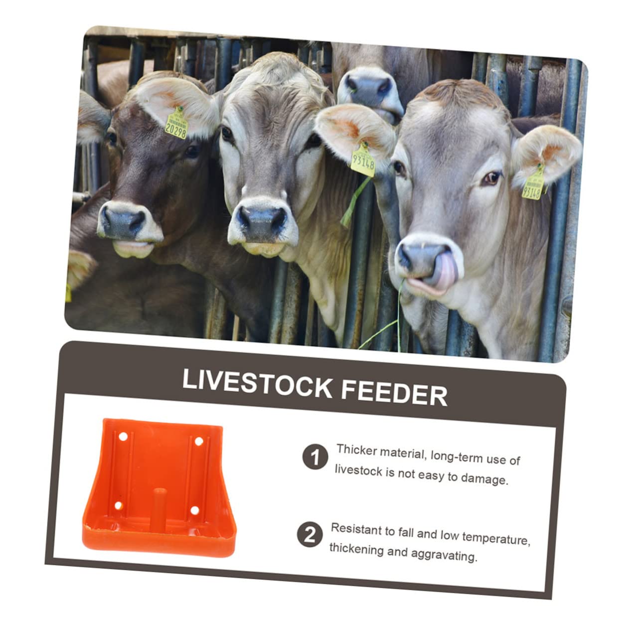 POPETPOP 2pcs Tray Fodder Trays Pig Feeding Bowl Feeding Bucket for Horses Mineral Block Holder Cattle Block Holder Sheep Salt Lick Box Thickened Livestock Feeder Appendix Orange Animal