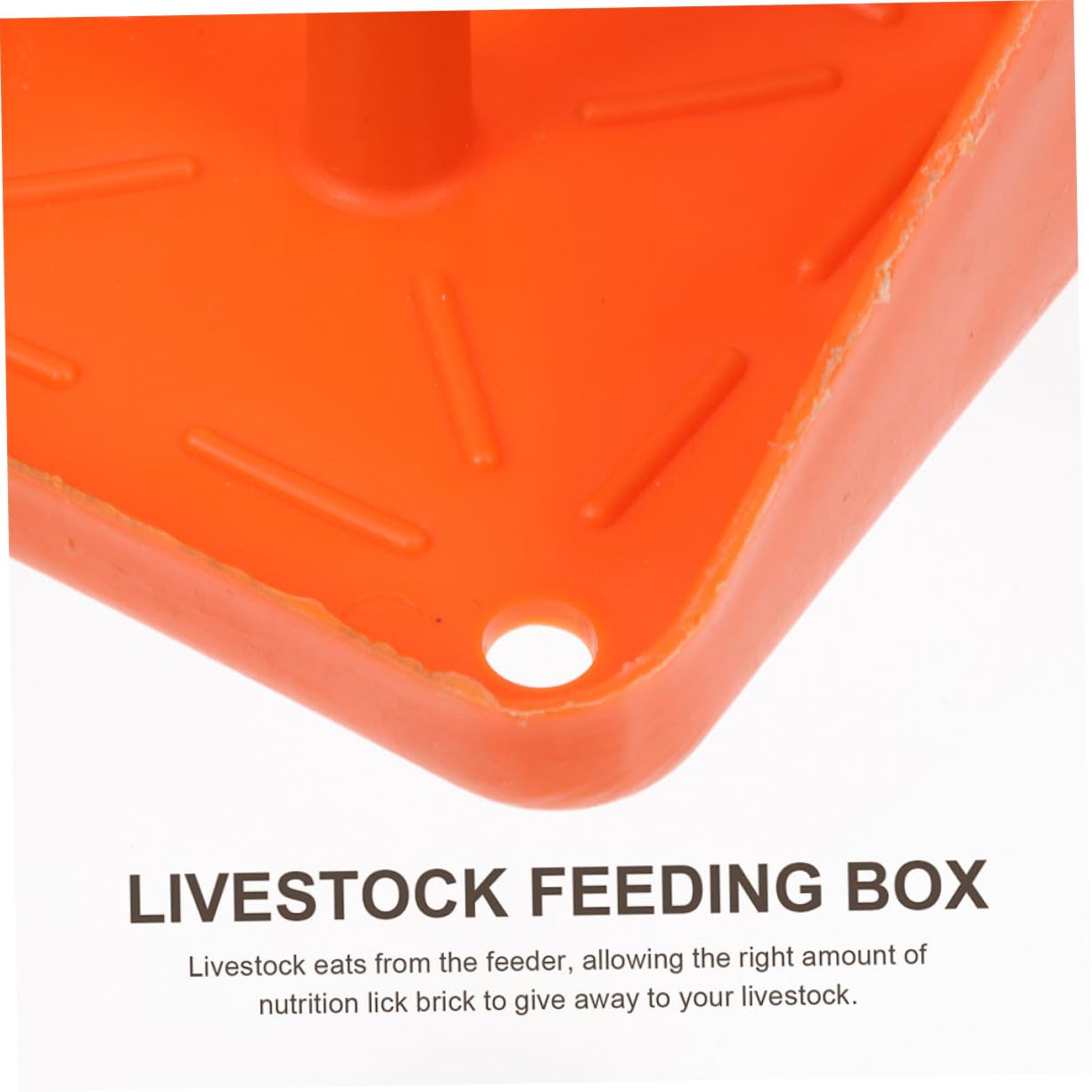 POPETPOP 2pcs Tray Fodder Trays Pig Feeding Bowl Feeding Bucket for Horses Mineral Block Holder Cattle Block Holder Sheep Salt Lick Box Thickened Livestock Feeder Appendix Orange Animal