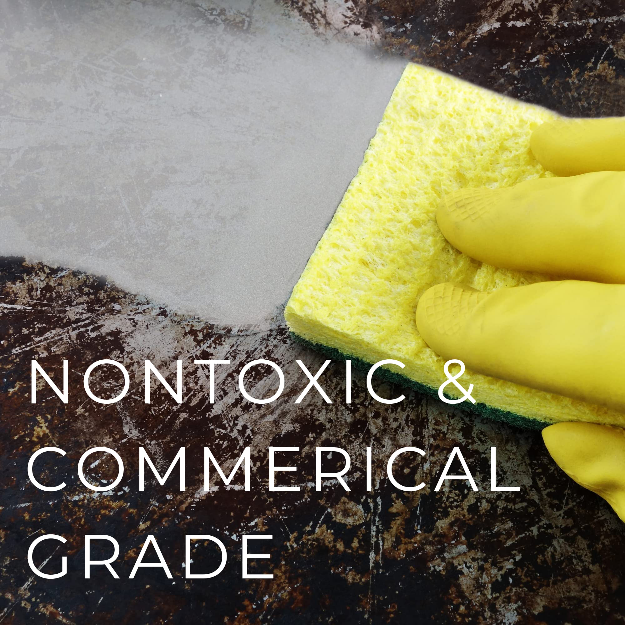 Morton PRO NON-TOXIC DEGREASER, Salt-Based and Non-Hazardous, commercial grade to clean tough grease and grime, Food Contact Surface Safe, Dye-free, odor control with a fresh lemon scent