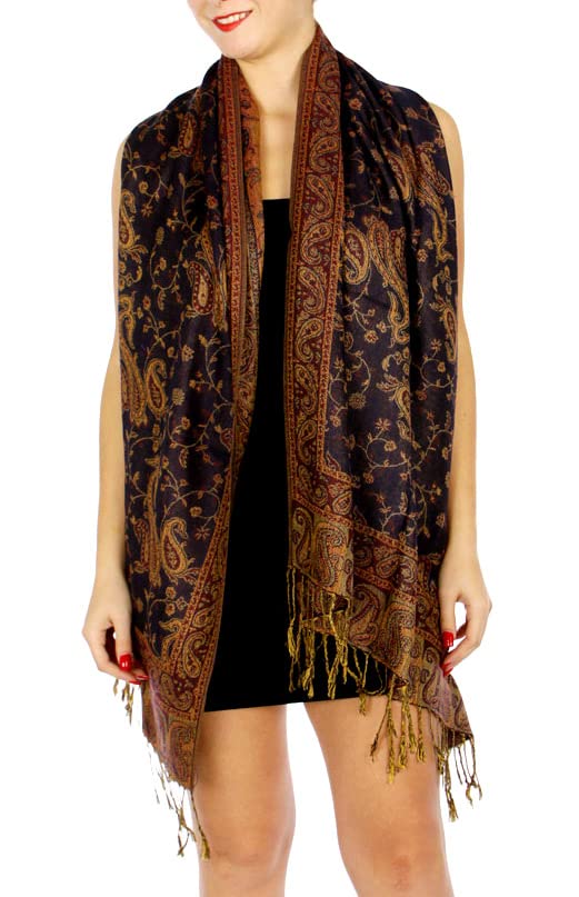 SERENITA Pashmina Scarf for Women Large Cashmere feel Reversible Shawl Wraps, Soft Scarves Travel Accessories