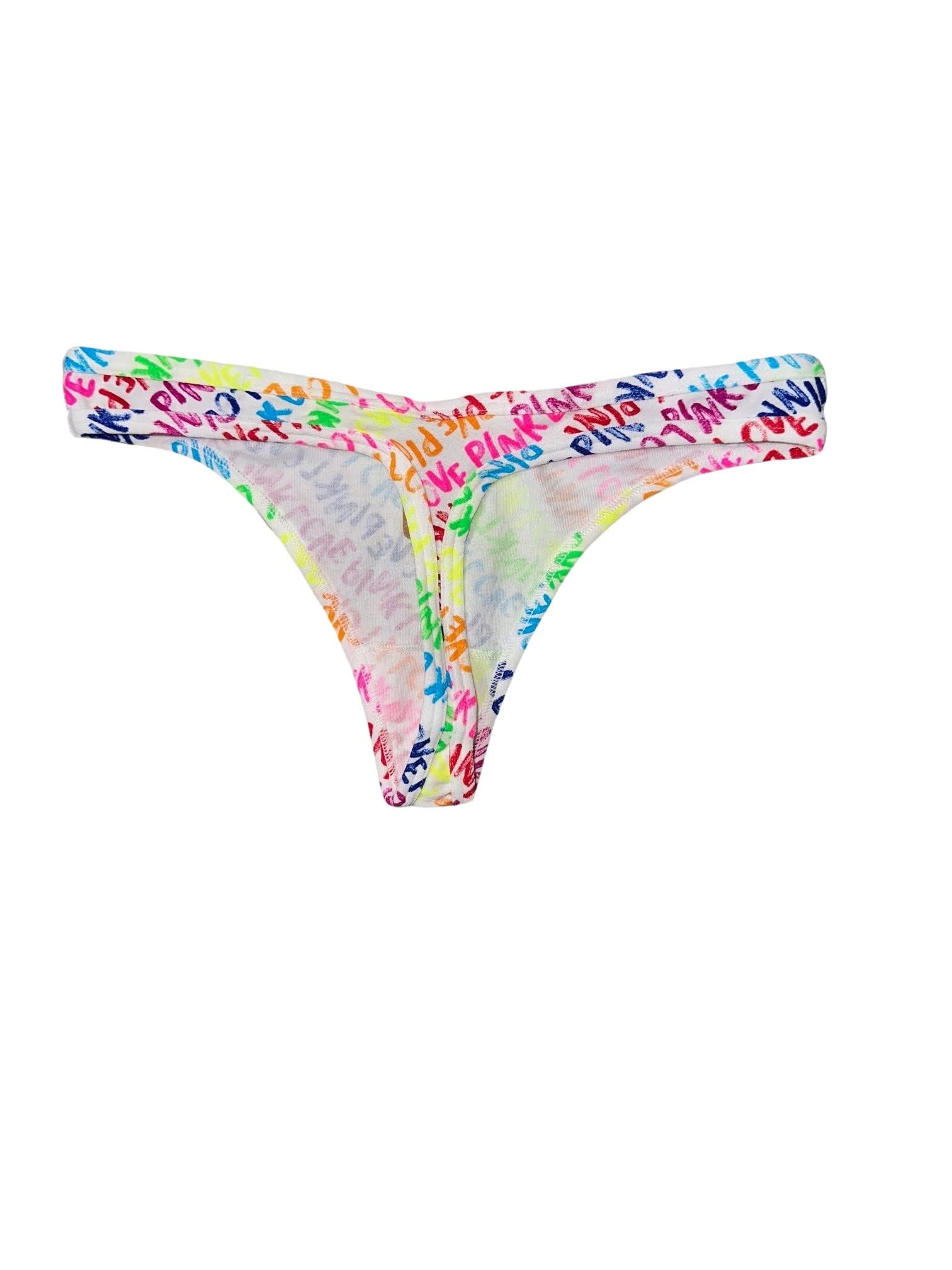 Victoria's Secret Pink Cotton Thong Panty/Underwear Multicolor New (as1, alpha, x_l, regular, regular)