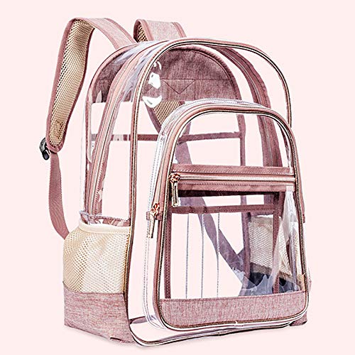 TRIEtree Clear Backpack, Heavy Duty Clear Bookbag Transparent Backpacks for Adults with Reinforced Straps See