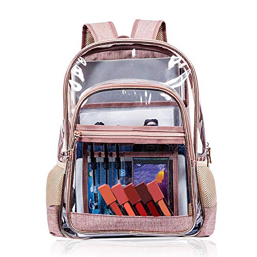 TRIEtree Clear Backpack, Heavy Duty Clear Bookbag Transparent Backpacks for Adults with Reinforced Straps See