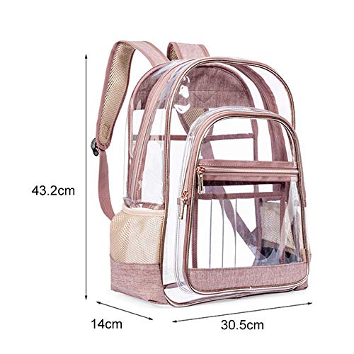 TRIEtree Clear Backpack, Heavy Duty Clear Bookbag Transparent Backpacks for Adults with Reinforced Straps See