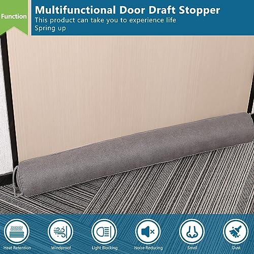 Anze Under Door Draft Stopper 40 inch Triangular Heavy Duty Draft Blocker Bottom Seal Noise Air Guard for Doors and Windows, Gray