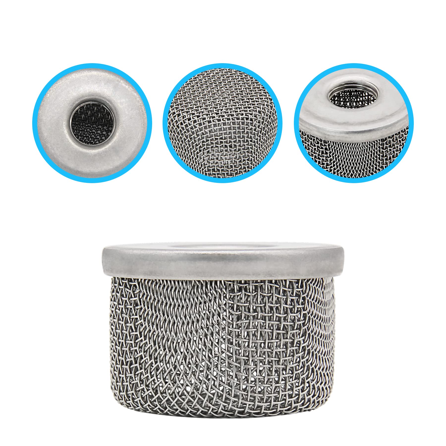 Homhelar 181073 or 181-073 Inlet Strainer Screen Filter with 1/2" NPT Thread Stainless Steel for Airless Paint Sprayer 455 495 Ultra 500 Ultra Max 695
