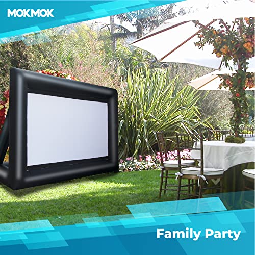 Mokmok 20ft Front and Rear Projection Inflatable Projection Screen,with Air Blower and Storage Bag, Blow Up Movie Screen for Backyard Outdoor Movie Night Barbecue Pool Party, Easy Setup