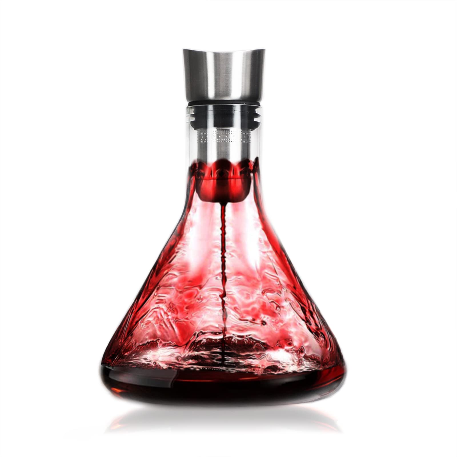 Wine Decanter Red Wine Decanter Wine Decanter With Aerator, High Borosilcate Glass Mateial,Red Wine Decanters And Carafes with Built In Aerator,Wine Gift, 1500ml/50.7oz (full capacity)