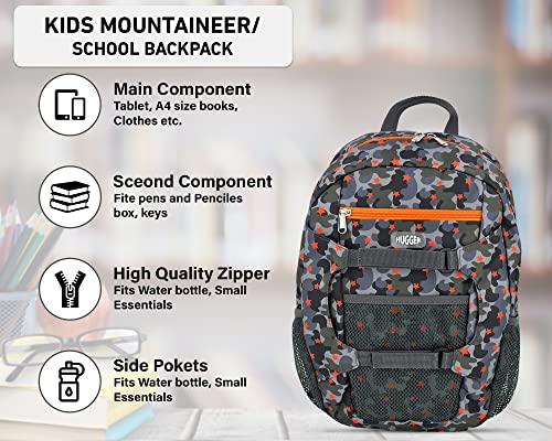 Hugger Mountaineer Backpack Lightweight Toddler Preschool Backpack for Boys ,Girls,school backpacks for kids bookbag for boy 6-8 (Desert Star Camouflage )